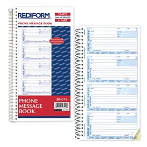 Rediform Telephone Message Book, Two-Part Carbonless, 5 x 2.75, 4 Forms/Sheet, 400 Forms Total