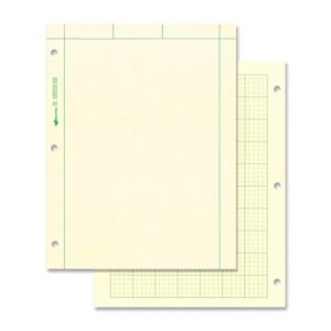 national computation pad, 5 x 5 quad ruling and unruled, 8.5" x 11", 100 sheets (42382)