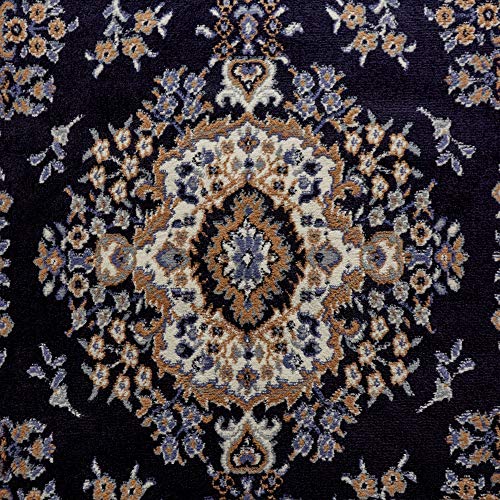 Home Dynamix Premium Sakarya Traditional Medallion Border Area Rug, Navy Blue, 7'8"x10'7" Rectangle