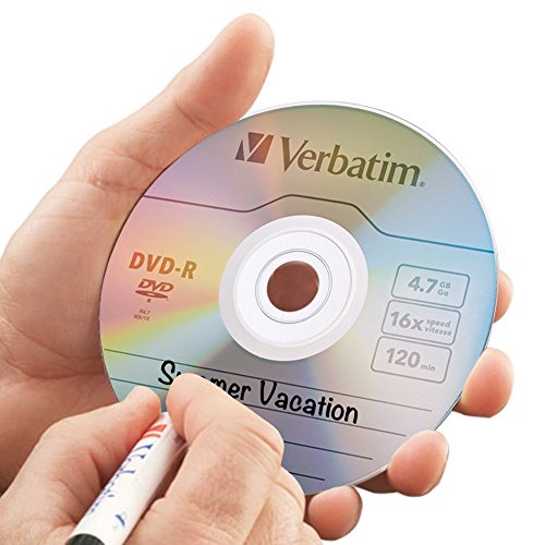 Verbatim DVD-R Blank Discs AZO Dye 4.7GB 16X Recordable Disc - 50 Pack Spindle,Silver