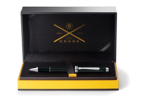 Cross Townsend Refillable Rollerball Pen, Rhodium-Plated Appointments, Includes Luxury Gift Box - Black Lacquer