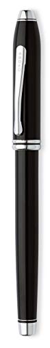 Cross Townsend Refillable Rollerball Pen, Rhodium-Plated Appointments, Includes Luxury Gift Box - Black Lacquer