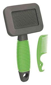 trixie pet grooming soft brush & comb set for puppies, kittens, and small animals