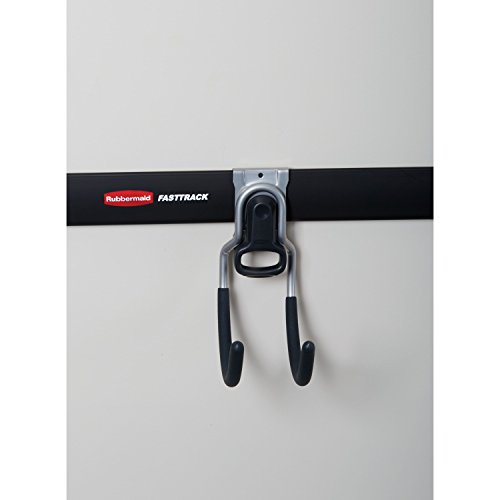 Rubbermaid FastTrack Utility Hook, Garage Organization Wall Hanger, Tool Hanger, Wall Mount and Heavy Duty Tool Hanger, Black