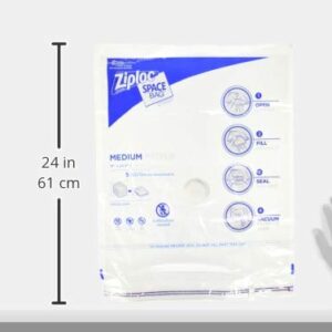 Ziploc Space Bag Clothes Vacuum Sealer Storage Bags for Home and Closet Organization, Medium, 2 Bags Total