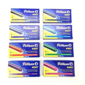 Pelikan 4001 GTP/5 Ink Cartridges for Fountain Pens, Royal Blue, 1.4ml, 5 Pack (310748)