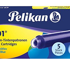 Pelikan 4001 GTP/5 Ink Cartridges for Fountain Pens, Royal Blue, 1.4ml, 5 Pack (310748)