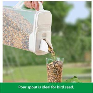 Buddeez Pet Food Storage Container - 8 Quart Capacity Bird Seed Container & Dog Food Storage, with Durable EZ Grip Handle and EZ Flip Lid with Pour Spout