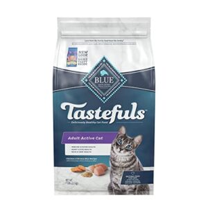 blue buffalo tastefuls active natural adult dry cat food, chicken 7lb bag