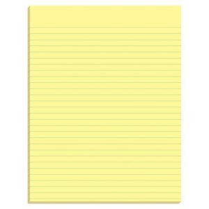 Ampad 21-662 Glue Top Pad, 8 1/2X11, Canary Yellow Paper, Wide Ruled, 50 Sheets Per Pad, 12 Pads Per Pack