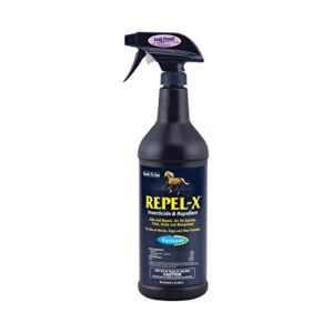 farnam repel-x ready-to-use fly spray, insecticide and repellent for horses and dogs, 32 fluid ounces, 1 quart bottle with trigger sprayer