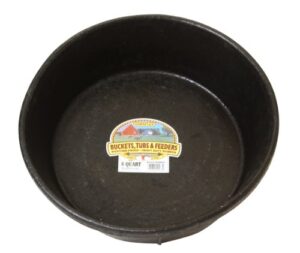 little giant heavy duty rubber tub durable rubber feed pan, perfect for indoor or outdoor use (8 quart) (item no. hp8)