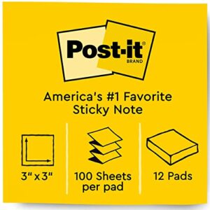 Post-it Pop-up Notes, 3x3 in, 12 Pads, America's #1 Favorite Sticky Notes, Poptimistic, Bright Colors (Pink, Orange, Blue), Clean Removal, Recyclable (R330-18CTCP)