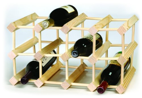 Modular Solid Pine Wine Rack - 12 Bottles