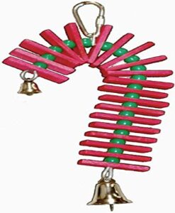 super bird creations 8 by 4-inch balsa candy cane bird toy, small