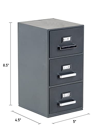 Mini File Cabinet Business Card Holder 3-Drawer