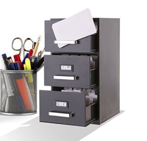 mini file cabinet business card holder 3-drawer