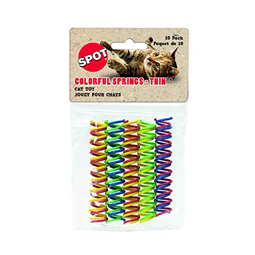 Ethical Thin Colorful Springs Cat Toy, 10-Pack, Medium Breeds