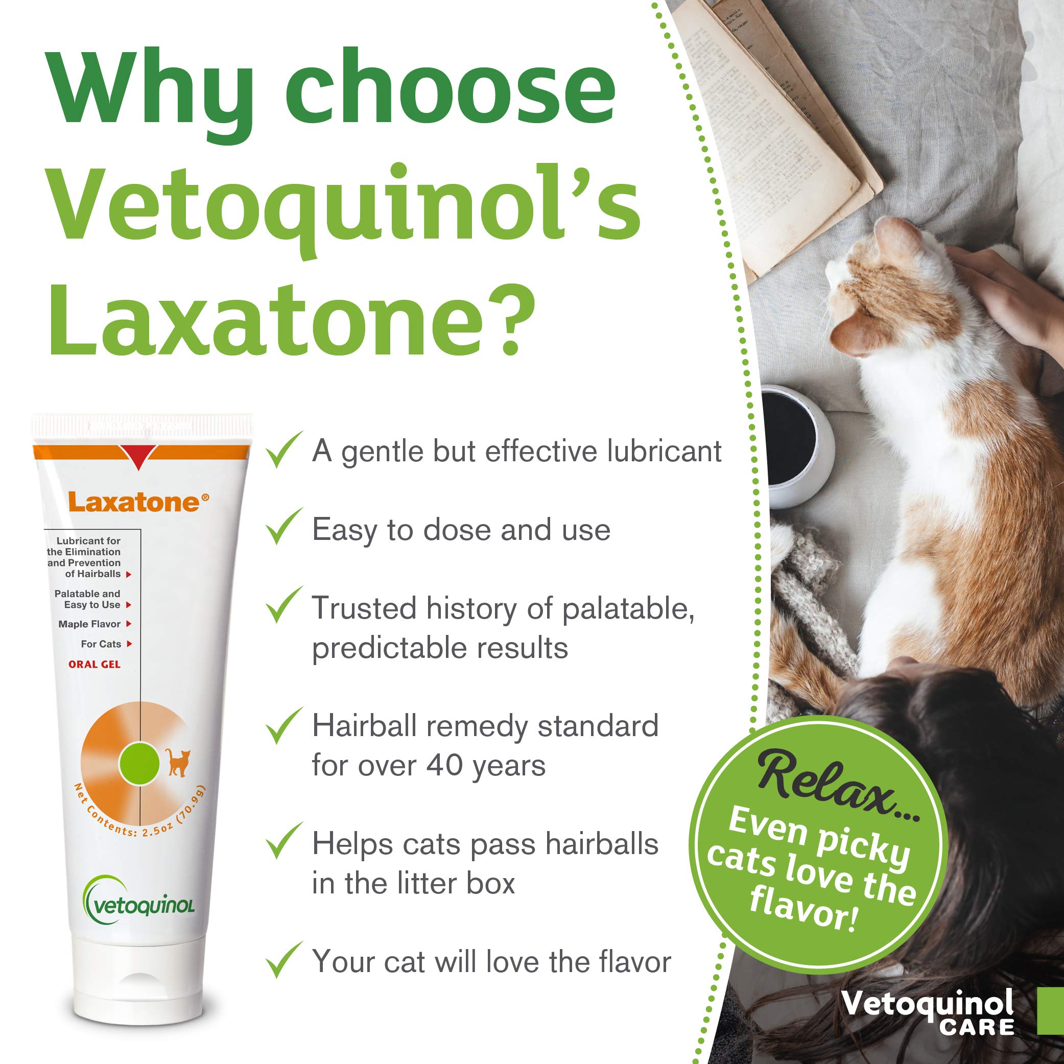 Vetoquinol Laxatone: Oral Hairball Lubricant Gel for Cats – Maple Flavored, 2.5oz