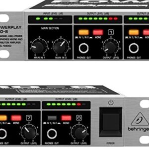 Behringer POWERPLAY HA8000 8 Channel High-Power Headphones Mixing and Distribution Amplifier