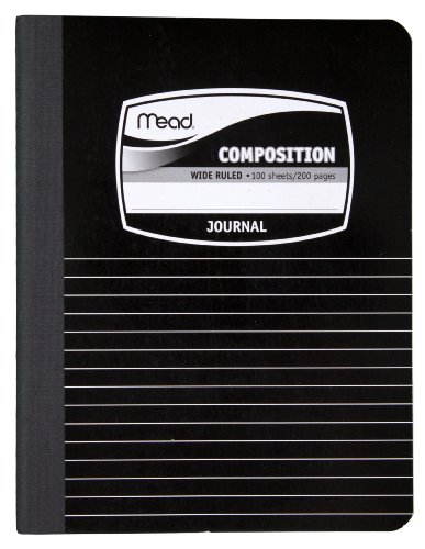 Mead Composition Notebook, Wide Ruled Paper, 9-3/4" x 7-1/2", 100 Sheets per Comp Book, Black/White (09920)