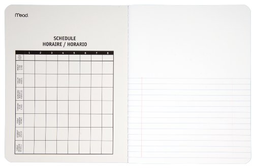 Mead Composition Notebook, Wide Ruled Paper, 9-3/4" x 7-1/2", 100 Sheets per Comp Book, Black/White (09920)