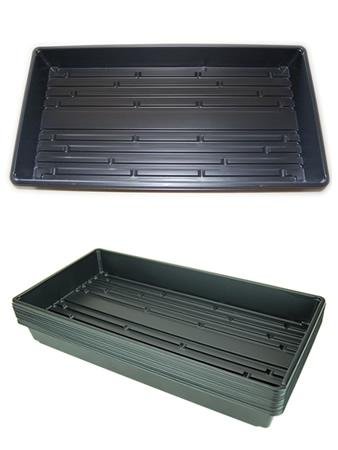 Living Whole Foods 5 Pack of Durable Black Plastic Growing Trays (Without Drain Holes) 21" X 11" X 2" - Flowers, Seedlings, Plants, Wheatgrass, Microgreens & More