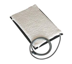 farm innovators model hm-60s small 13-inch by 19-inch plastic heated pet mat with fleece cover, 60-watt