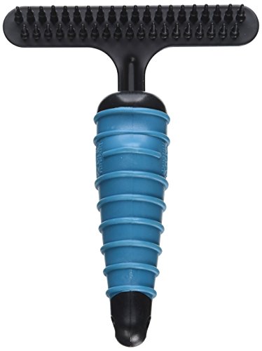 Master Grooming Tools Ergonomic Double-Row Undercoat Rakes — Efficient Tools for Grooming Dogs, 39 Pins, Blue