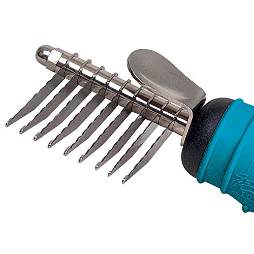 Master Grooming Tools Ergonomic Dematting Tools — Molded Tools for Grooming Dogs - 9-Blade Comb, 6⅞", Silver