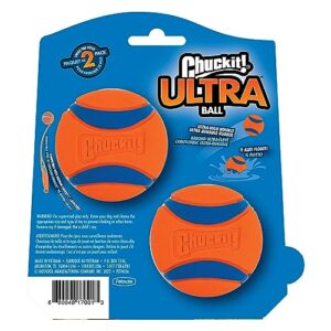 Chuckit Ultra Ball Dog Toy, Medium (2.5 Inch Diameter) Pack of 2, for breeds 20-60 lbs