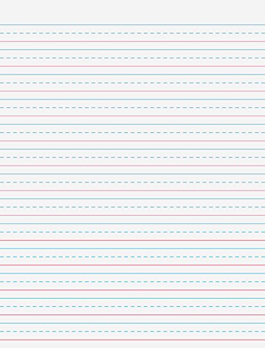 PACON - PAC2482 Pacon Handwriting Paper, D'Nealian Grades 2&3 / Zaner-Bloser Grade 2, 1/2" x 1/4" x 1/4" Ruled 8" x 10-1/2", Ruled Short, 40 Sheets,White