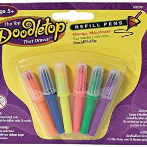 U-Create Doodletop Twister 6 Refill Pens for Tops, Drawing Games, Marker Pens, Creative Art Spiral Spinning Top For Kids Age 5 & Above