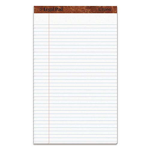 Tops 7573 Perforated Everyday Writing Legal Pad, 8.5 x 14 Inch, White, 12 Count (Pack of 1)