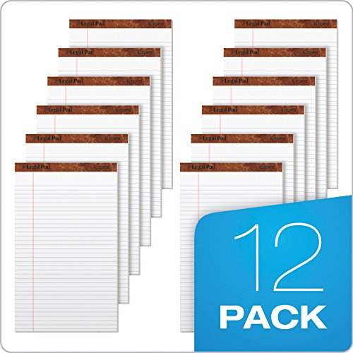 Tops 7573 Perforated Everyday Writing Legal Pad, 8.5 x 14 Inch, White, 12 Count (Pack of 1)