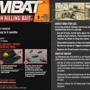 Combat Roach Killing Bait Stations for Small Roaches, Kills Roaches and Eggs, 12 Count