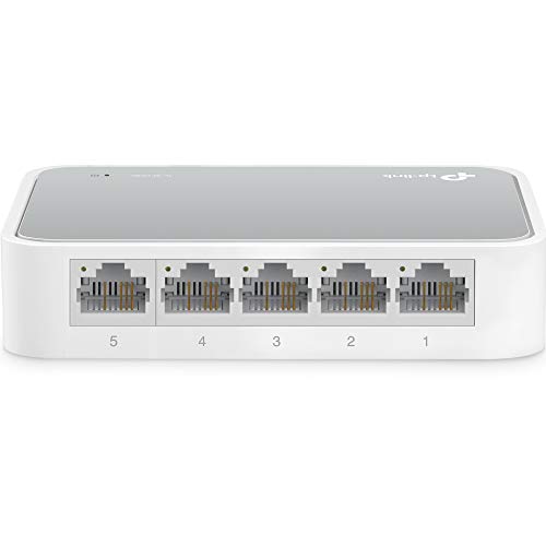 TP-Link 5 Port 10/100 Mbps Fast Ethernet Switch | Desktop Ethernet Splitter | Ethernet Hub | Plug & Play | Fanless Quiet | Desktop Design | Green Technology | Unmanaged (TL-SF1005D),White