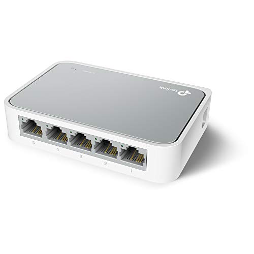 TP-Link 5 Port 10/100 Mbps Fast Ethernet Switch | Desktop Ethernet Splitter | Ethernet Hub | Plug & Play | Fanless Quiet | Desktop Design | Green Technology | Unmanaged (TL-SF1005D),White