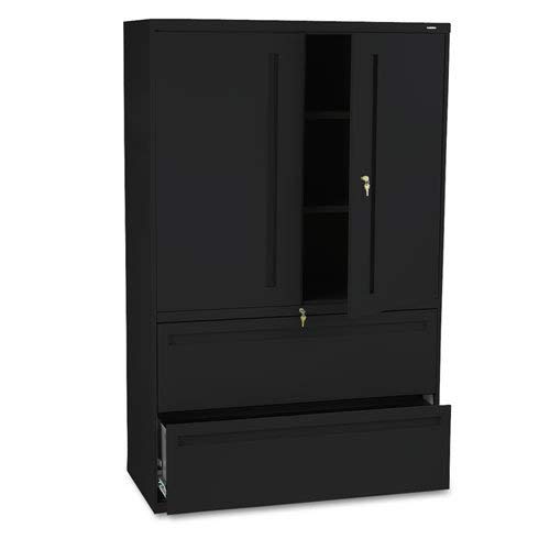 HON 2-Drawer with 3 Shelves Office Filing Cabinet - Brigade 700 Series Lateral File Cabinet, 19.25"D, Black (H795)