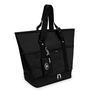 Everest Luggage Deluxe Shopping Tote, Black, Black, One Size