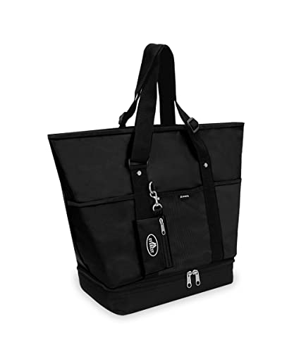 Everest Luggage Deluxe Shopping Tote, Black, Black, One Size