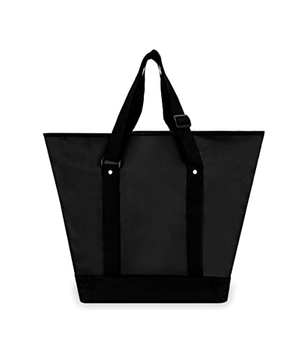 Everest Luggage Deluxe Shopping Tote, Black, Black, One Size