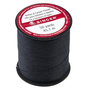 singer 67110 button & carpet sewing thread, 50-yards, black