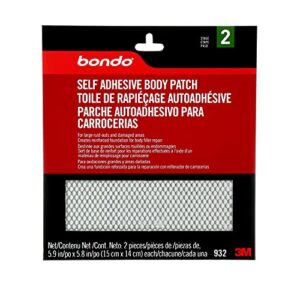 bondo self-adhesive body patch, for large rust-outs and damaged areas, 2 patches, 5.9 in x 5.8 in, 2 patches