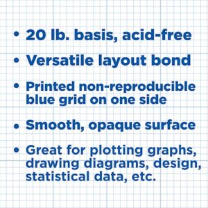 ALVIN Quadrille Paper Pad 50 Sheets of 17" x22" Model 1422-15 Drafting and Graph Paper, Suitable for Pencil and Ink, Printer Compatible, 10" x 10" Grid - 50 Sheet Pad, 17 x 22 Inch