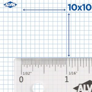 ALVIN Quadrille Paper Pad 50 Sheets of 17" x22" Model 1422-15 Drafting and Graph Paper, Suitable for Pencil and Ink, Printer Compatible, 10" x 10" Grid - 50 Sheet Pad, 17 x 22 Inch