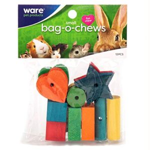 ware manufacturing pine wood bag-o-chews small pet treat, small - pack of 12