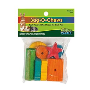 ware manufacturing pine wood bag-o-chews small pet treat, medium - pack of 8