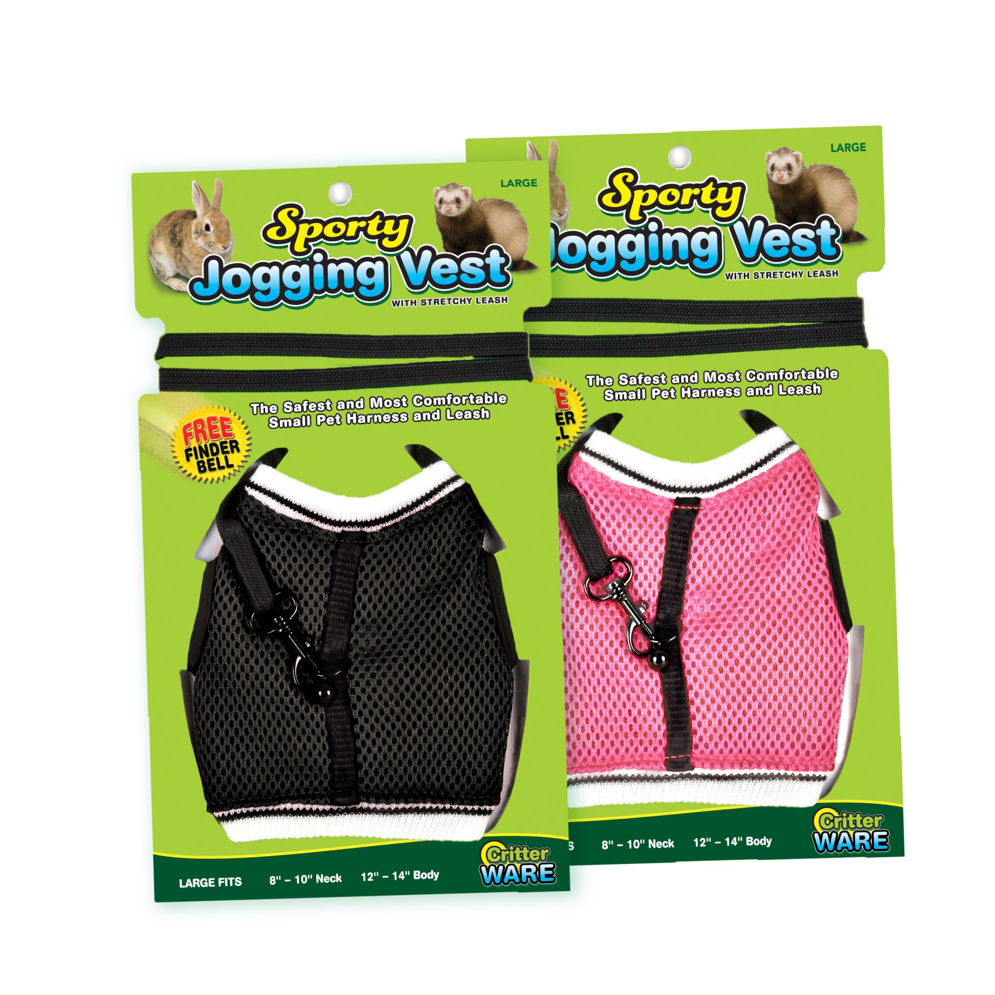 Ware Manufacturing Nylon Walk-N-Vest Pet Harness and Leash for Small Pets, Large - Colors May Vary