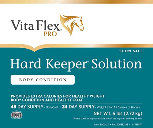 Vita Flex Pro Hard Keeper Solution, Horse Weight Supplement, Extra Calories for Weight and Slow Burning Energy, 6 Pounds